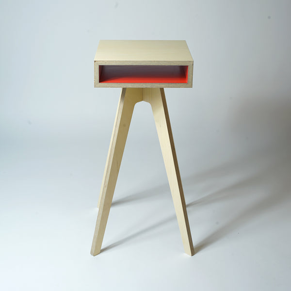 Plywood Side Table Tall | LANDER II | Wood & Wire